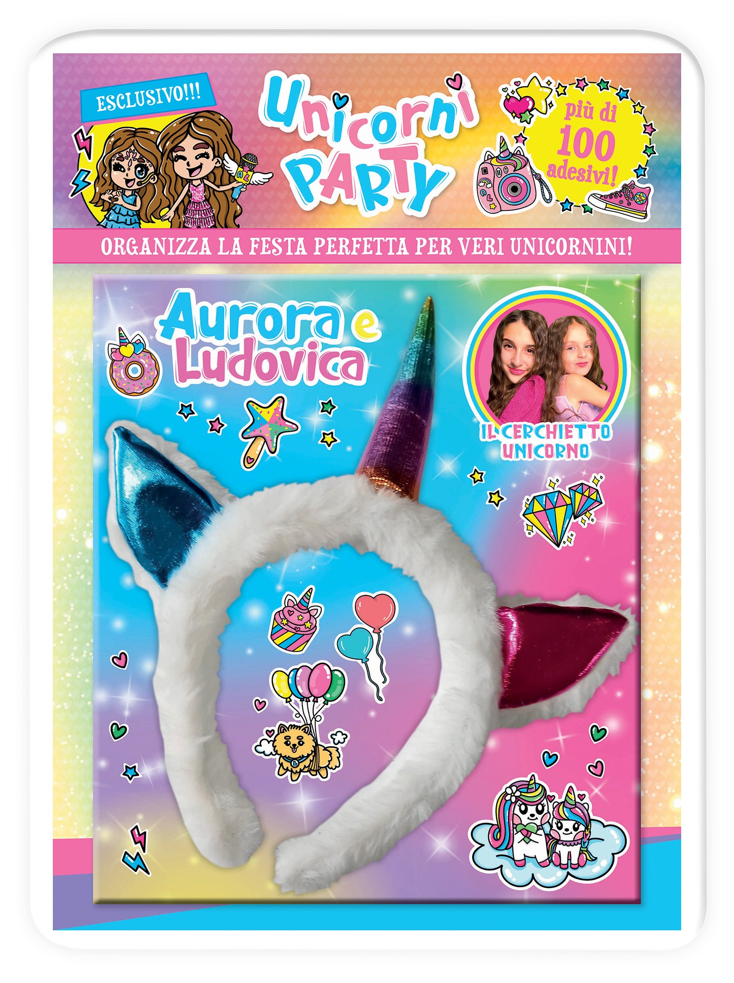 Aurora e Ludovica. Activity con gadget. Unicorni party + Cerchietto ...